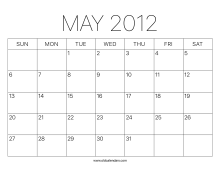 Calendar May 2012 – Printable Old Calendars