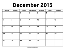 2015 Calendar December – Printable Old Calendars